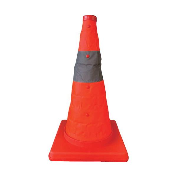 在庫状況：お取り寄せ/取引先在庫あり3日〜5日で出荷/※強い衝撃を与えないで下さい。◆伸縮ができて持ち運びが簡単な三角コーンです。◆反射材とLEDがついているので視認性が高いです。◆工事現場や迷惑駐車対策に。/[8201046]