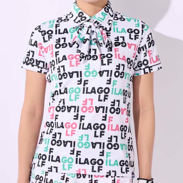 在庫状況：在庫僅少/◆(FILA GOLF)をアレンジしたタイポグラフィ柄の半袖シャツ。◆ボタンで取り外しできるボウタイ付き。◆リボン部分は外れないように固定しているので自分で結ぶ手間もありません。/[753663MMIX]