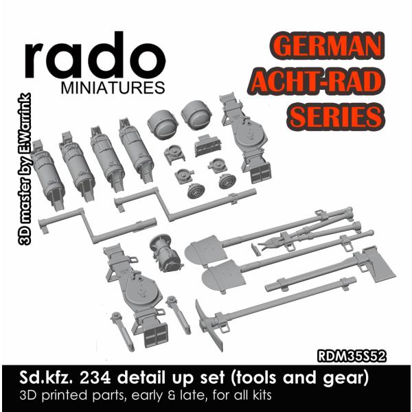 在庫状況：お取り寄せ/2025年08月 発売/※画像はイメージです。実際の商品とは異なる場合がございます。ラドミニチュア 1/35 WWII ドイツ Sd.Kfz.234 8輪重装甲車シリーズ用ディテールアップセット(汎用) です。