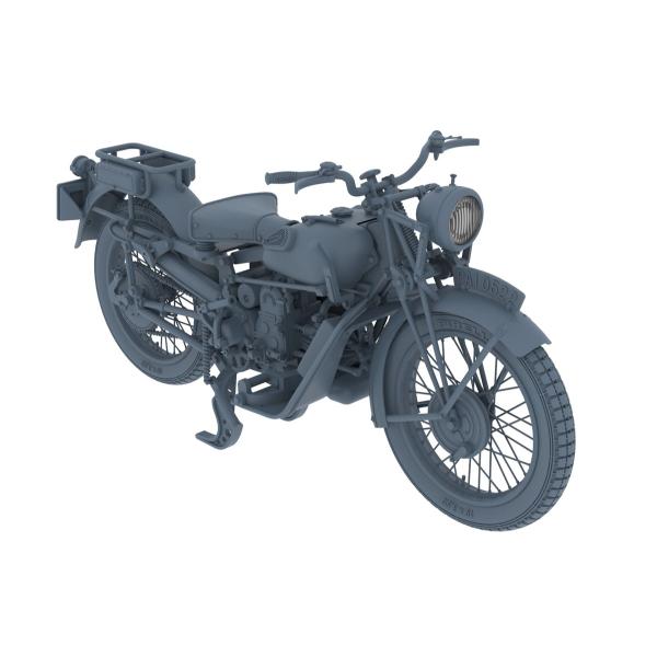 在庫状況：お取り寄せ/2026年02月 発売/※画像はイメージです。実際の商品とは異なる場合がございます。※本製品は未塗装未組み立てです。HD MODELS 1/35 WWII イタリア PAI モトグッチAlce 500 軍用オートバイ です。