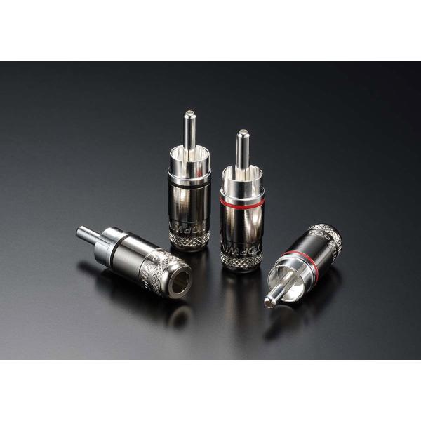 在庫状況：お取り寄せ/2025年11月 発売/◆細径ケーブルに最適なRCAプラグ◆同社FLUX FLOWなどの細径ケーブルに最適化◆1パッケージでステレオ1組のケーブルを制作できる赤・黒リング付きRCAプラグ2ペア入り/[TWRRP2PI]