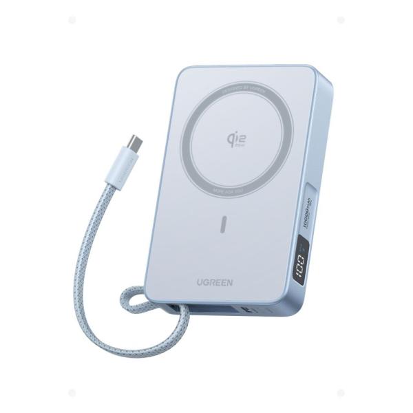 在庫状況：在庫僅少/2026年02月 発売/◆Qi2対応・25Wマグネット式ワイヤレス急速充電を搭載したモバイルバッテリー◆マグネット自動吸着で安定した充電を実現◆10000mAhのコンパクト設計/[65958BUGREEN]