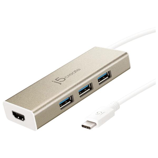 在庫状況：お取り寄せ/◆パソコンのUSB-Cから一気に3ポートUSB3.0ハブと4K HDMIを増設できる。◆USB3.1/3.0 Gen1最大5 Gbpデータ転送速度、様々な周辺機器を増設できる。/[JCH451]