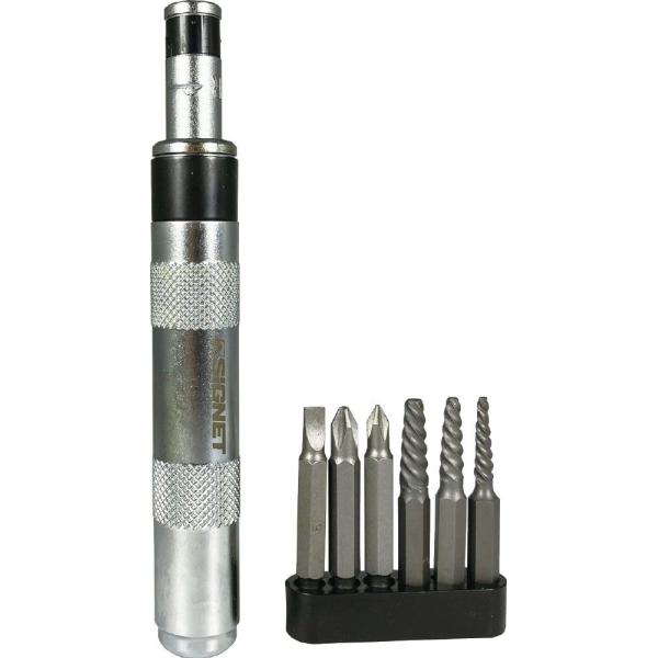 在庫状況：お取り寄せ/お届け：約2週間/◆ネジの緩め・締め作業、折れたネジ外し、機械修理に最適です。◆サビついて固着したネジの緩め・締め作業に最適です。◆ハンマーで叩いて衝撃を与えながら使用するショックドライバーです。/[62007SIGNET]