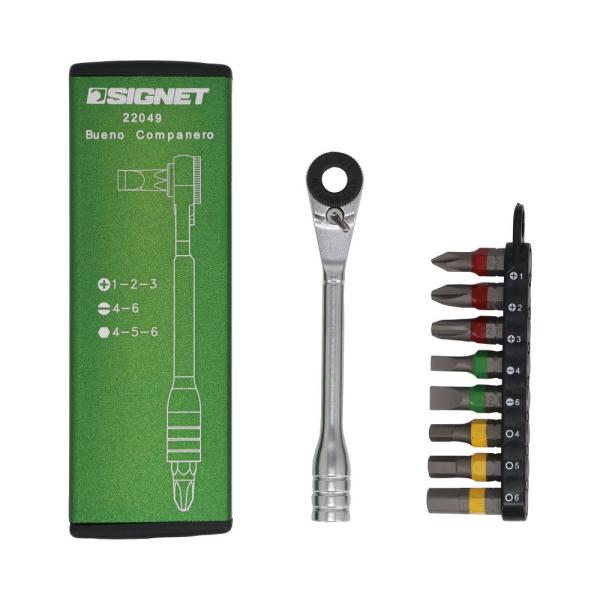 在庫状況：お取り寄せ/3日〜5日で出荷/◆DIYや自転車の車載工具にも最適。◆ミニラチェットセットがポップなカラーで登場。◆手の平に収まるコンパクトサイズ。/[22049シグネツト]