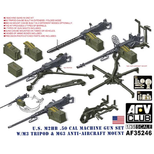 在庫状況：お取り寄せ/2013年05月 発売/※画像はイメージです。実際の商品とは異なる場合がございます。AFVクラブ 1/35 M2HB .50機関銃セット w/三脚・対空機銃架です。