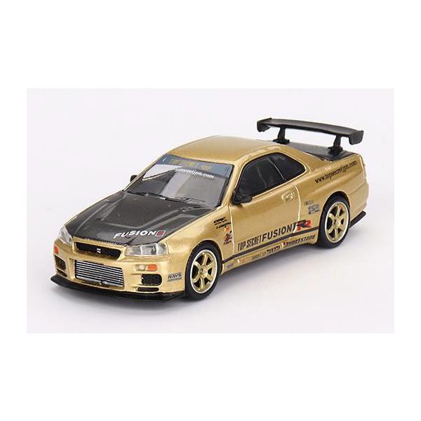 在庫状況：在庫僅少/2024年05月 発売/※画像はイメージです。実際の商品とは異なる場合がございます。MINI−GT 1/64 Nissan スカイライン GT-R R34 Top Secret Gold(右ハンドル)日本限定 です。