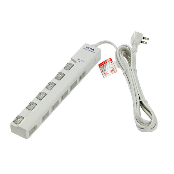 在庫状況：在庫あり/◆雷から接続機器を守る耐雷サージ◆LEDランプ仕様 独立スイッチ◆本体は衝撃に強い難燃性ABS樹脂採用・コンセント口数：6個口・コード長(約)：3m/[WLSLY6300RS]