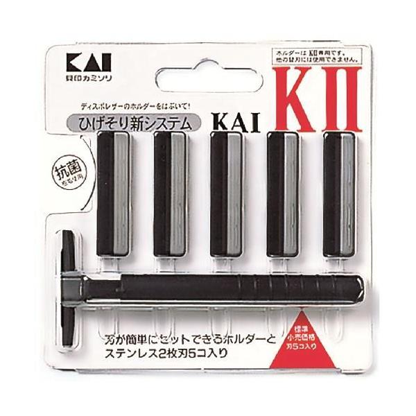 在庫状況：在庫僅少/※仕様及び外観は改良のため予告なく変更される場合がありますので、最新情報はメーカーページ等にてご確認ください。◆貝印独自のひげそりシステム(替刃式)カミソリのホルダーに替刃5個が付いています。◆ハンドルは持ち手方向がわか...
