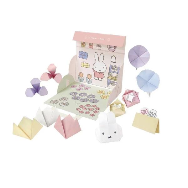 在庫状況：お取り寄せ/お届け：2〜3週間/◆おみせやさんごっこができる おりがみセット(お花やさん)◆おりがみ42枚(15cm角 7色 各3枚)、(7.5cm角 7色 各3枚)入◆ミッフィー・チューリップ・あさがお・ばら・かきつばた・財布の...