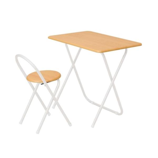 在庫状況：お取り寄せ/お届け：約1週間/◆使わない時はコンパクトに折りたたんで収納することが可能です。◆足元スッキリで使いやすいフレーム構造。◆オーク柄の折りたたみデスク＆チェア。/[FDD101KMW]