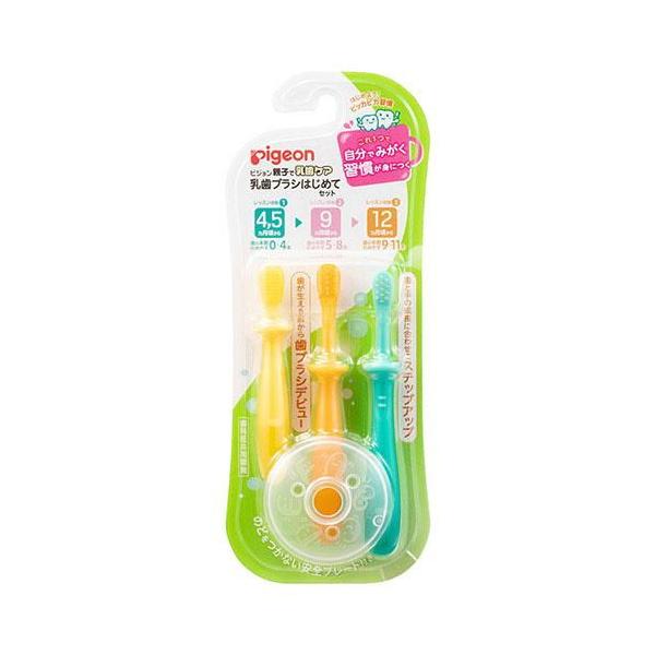 在庫状況：お取り寄せ/7日〜10日で出荷/※仕様やパッケージは、リニューアルなどの理由で変更になっている場合がございます。予めご了承下さい。歯みがきデビューにオススメ。自分でみがく習慣が身に付く乳歯ブラシのセットです。赤ちゃんでも握りやすい...