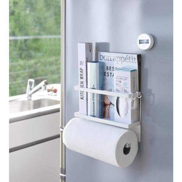 在庫状況：お取り寄せ/3日〜5日で出荷/※画像はイメージです。◆冷蔵庫側面にマグネットで簡単取り付け。◆よく使うラップとキッチンペーパーを一括収納!◆大判タイプの海外製キッチンペーパーロールも収納できます。・サイズ(約)：幅29×奥行8×高...