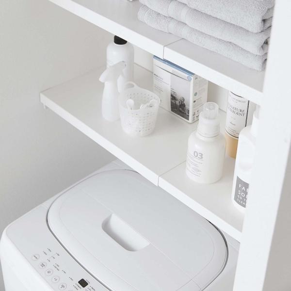 在庫状況：お取り寄せ/3日〜5日で出荷/2021年02月 発売/◆つっぱり棒に乗せるだけで棚が完成!　ランドリールームだけでなくトイレにも。◆伸縮式なので使いたい幅に合わせて設置できます。◆つっぱり棒やつっぱり棚を利用するので、壁を傷つける...