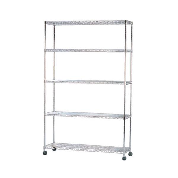 在庫状況：在庫僅少/★組立：お客様組立●インテリア性の高いクロームメッキ仕上げのキャスター付きメタルラックです。●パイプ径は19mmのシンプルで軽いデザインです。◆棚数：5段 ◆サイズ(約)：幅110×奥行35×高さ174.5cm◆棚耐荷重...