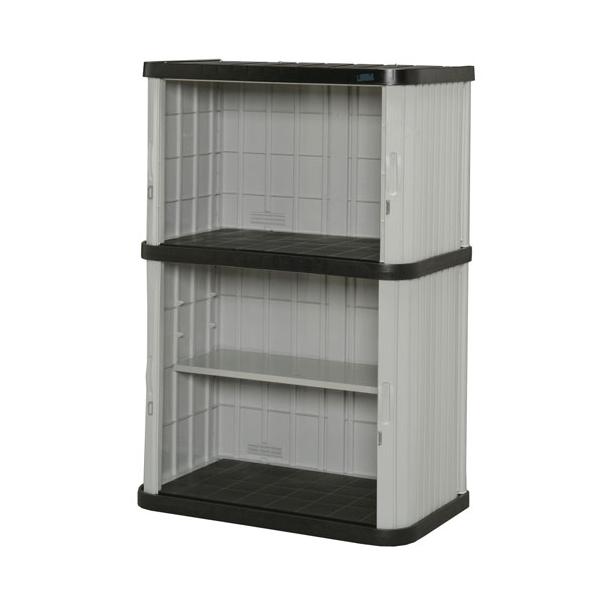 在庫状況：お取り寄せ/7日〜10日で出荷/【お客様組立】●ベランダ等の狭いスペースでの使用に最適なミニロッカー●シャッターは真空成形を採用し、しなやかでスムーズな開閉を実現●盗難防止に市販の南京錠が使える金具付●観音開き●取り外したり、高さ...