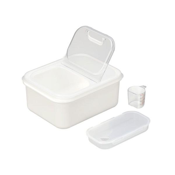 在庫状況：お取り寄せ/お届け：約2週間/※画像はイメージです。◆引き出しの収納に最適な米びつ。◆残ったお米と新しいお米が分けられる残米パック付。◆お米がすくいやすいライスカップ付。/[1270イノマタ]