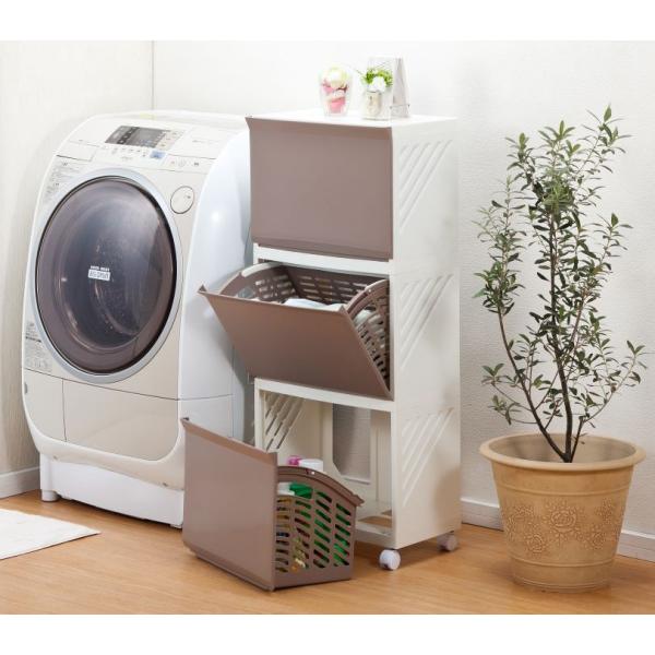 在庫状況：お取り寄せ/7日〜10日で出荷/※キャスターのみ組み立てが必要となります。◆脱衣や洗濯用品等、人に見せたくないものをすっきり収納できます。◆フラップ式扉はハンドル付きで外せばそのままバスケットに。◆本体側面、背面に空気の通り道があ...