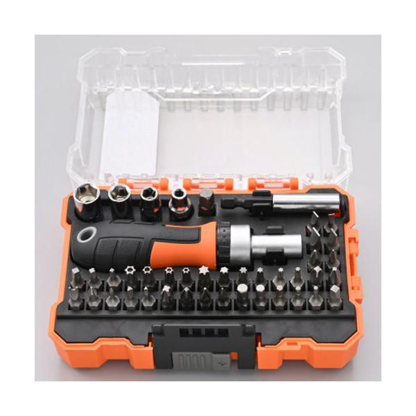 在庫状況：お取り寄せ/お届け：1〜2週間/◆1/4インチビット用のラチェットドライバー、4サイズの六角ソケット、36種類のビットなどを組み合わせた高機能ツールセット◆多彩な作業がこれ一つで可能/[61371デイトナ]