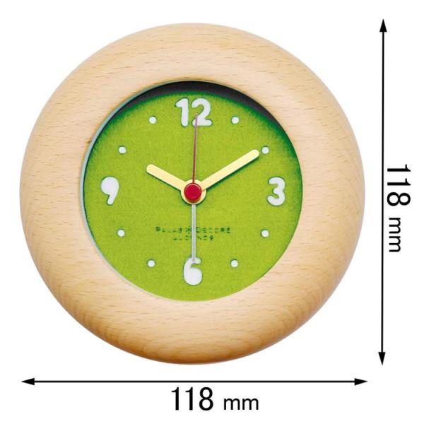 在庫状況：お取り寄せ/取引先在庫あり5日〜7日で出荷/※天然木を使用している為、1点1点色合いや風合いが異なります◆温もりを感じられるアラームクロック◆サイズ：118×118×45mm(H×W×D)◆スイープムーブメント