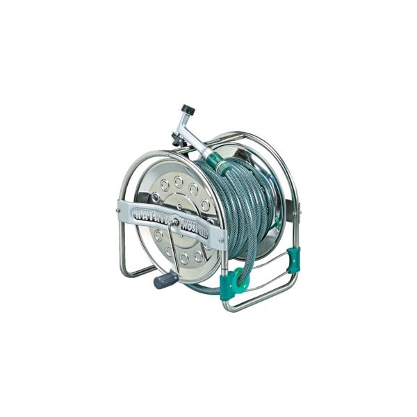 在庫状況：在庫僅少/◆ホースの巻き取りが楽な大型ハンドルです。◆耐寒・耐圧に優れた21m網入防藻ホース付(一次側1m含)です。◆一次側ホース用ノズルコネクター・ホースバンド付です。/[SSD20ハタヤ]