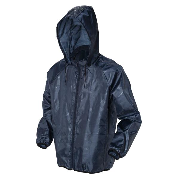 在庫状況：お取り寄せ/お届け：約2週間/◆撥水・防風のフルジップヤッケ(シャドウプリント)です。◆黒(ドット柄)、紺(カモフラ柄)、ブロンズ(ライン柄)のカラー豊富な前開きヤッケです。◆フードは、3D立体構造＆しぼりヒモで風の侵入をブロック...