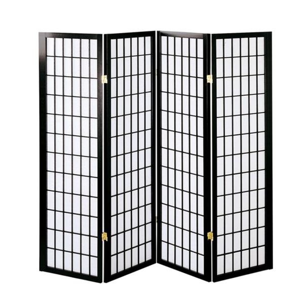 在庫状況：お取り寄せ/7日〜10日で出荷/2023年05月 発売/◆和室にも洋室にも合わせやすいおしゃれなデザインのパーテーション◆丁番は両方向に360°回転可能/[KOEKIJP4BK]