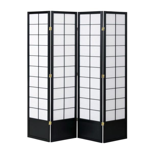 在庫状況：お取り寄せ/7日〜10日で出荷◆/2023年05月 発売/◆和室にも洋室にも合わせやすいおしゃれなデザインのパーテーション◆丁番は両方向に360°回転可能/[KOEKIJPS1804BK]
