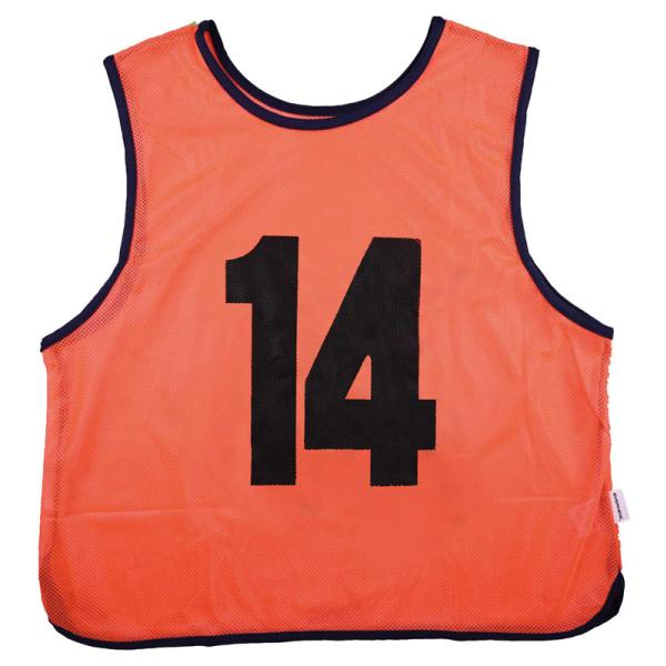 在庫状況：お取り寄せ/※画像はNo.14を使用しておりますが、こちらの商品はカラー・オレンジのNo.8です。◆数字の視認性がいいエバニューのビブス 【ジュニアサイズ】◆球技におけるゲームベストに限らず用途が広がる◆運動会の決勝審判係でも大活...