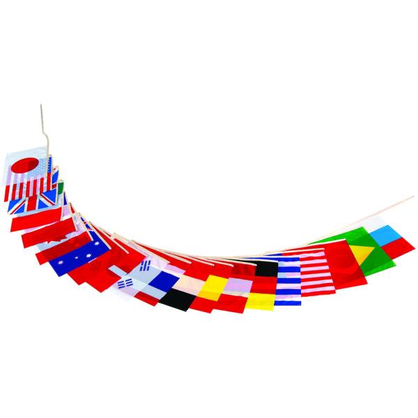 在庫状況：お取り寄せ/◆全長17.6m、ヨコ型連結で国旗が見やすい◆20か国セット/[EKA644エバニユ]