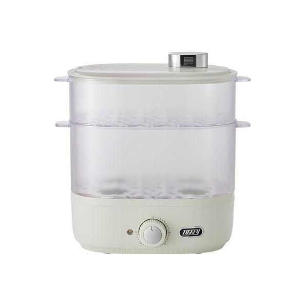 在庫状況：お取り寄せ/3日〜5日で出荷/2022年02月 発売/◆食材を入れてダイヤルを回すだけで簡単蒸し料理◆スチームトレイは大・小の 2 種類が付属◆茶碗蒸しや蒸しパンなどが作れる調理用カップが2個付属/[KFS1AW]