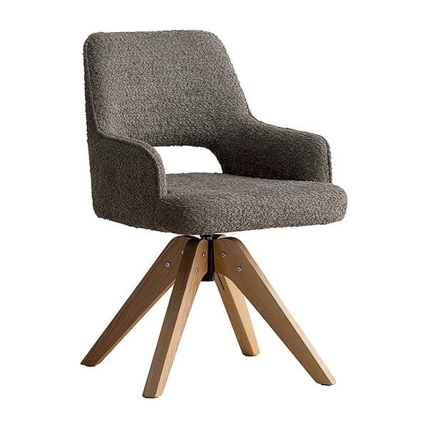 在庫状況：お取り寄せ/7日〜10日で出荷/※画像はイメージです。◆曲線と直線のバランスが美しい、ダイニングチェア『Oria(オリア)』。◆光の角度によって表情を変えるブークレ生地と天然木オーク材が、空間に上質な印象を与えます。◆身体に沿った...