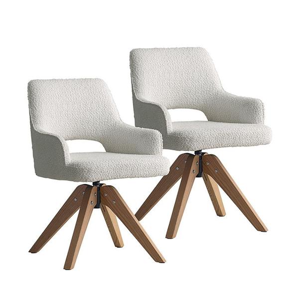 在庫状況：お取り寄せ/7日〜10日で出荷/※画像はイメージです。◆曲線と直線のバランスが美しい、ダイニングチェア『Oria(オリア)』。◆光の角度によって表情を変えるブークレ生地と天然木オーク材が、空間に上質な印象を与えます。◆身体に沿った...