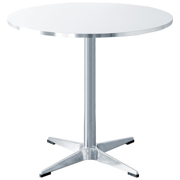 在庫状況：お取り寄せ/7日〜10日で出荷/◆側面カラーがアクセントになるラウンド天板と、光沢の美しいシルバー脚がお部屋に映えるカフェテーブル『Caredo(カレド)』。 ◆二人掛けに丁度良い幅80cmサイズで、お食事や作業に最適。◆側面は木...