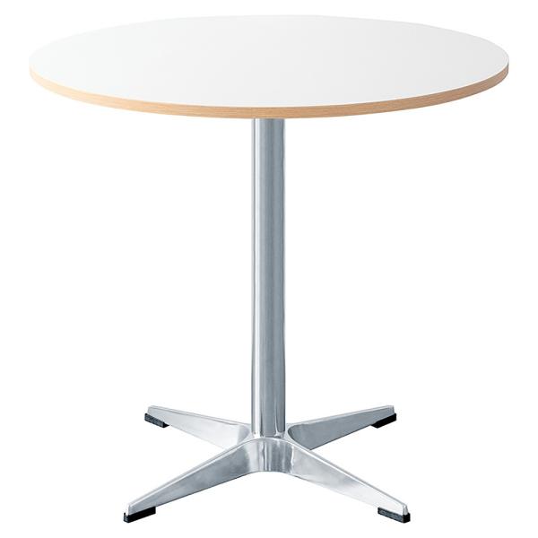 在庫状況：お取り寄せ/7日〜10日で出荷/◆側面カラーがアクセントになるラウンド天板と、光沢の美しいシルバー脚がお部屋に映えるカフェテーブル『Caredo(カレド)』。 ◆二人掛けに丁度良い幅80cmサイズで、お食事や作業に最適。◆側面は木...