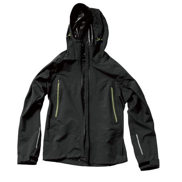 在庫状況：お取り寄せ/◆動きやすさに安全性を追加!◆少しの光で長時間発光する蓄光技術を採用し、視認性をUP!◆形状維持フードつば：長つばが顔への雨を軽減し視界を確保します。/[AS300ブラツクEL]