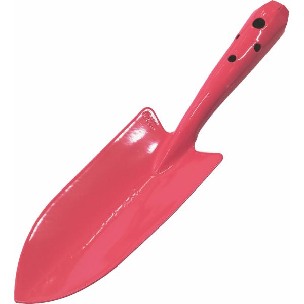 在庫状況：お取り寄せ/3日〜4日で出荷/◆オールスチール製のカラー移植コテ。◆球根の植え付け深さが解る目盛付。◆握り部の裏面に補強板を入れているので丈夫です。/[OWL500P]