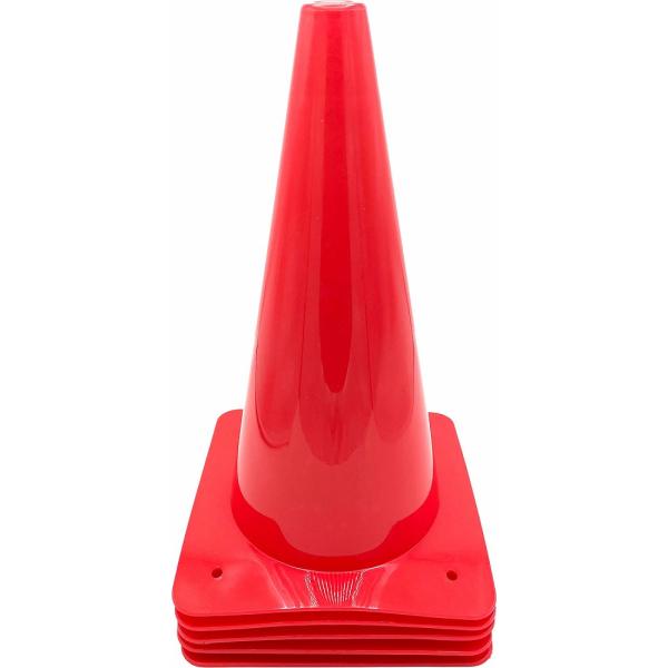 在庫状況：お取り寄せ/◆グラウンドマークから練習まで幅広く使用できる30cm高コーンです。◆5本セットです。/[KNYK5042RD]