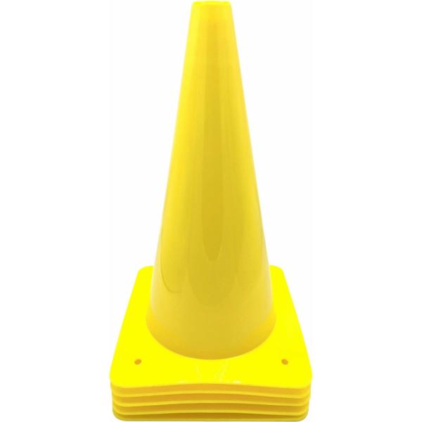在庫状況：お取り寄せ/◆グラウンドマークから練習まで幅広く使用できる30cm高コーンです。◆5本セットです。/[KNYK5042YL]