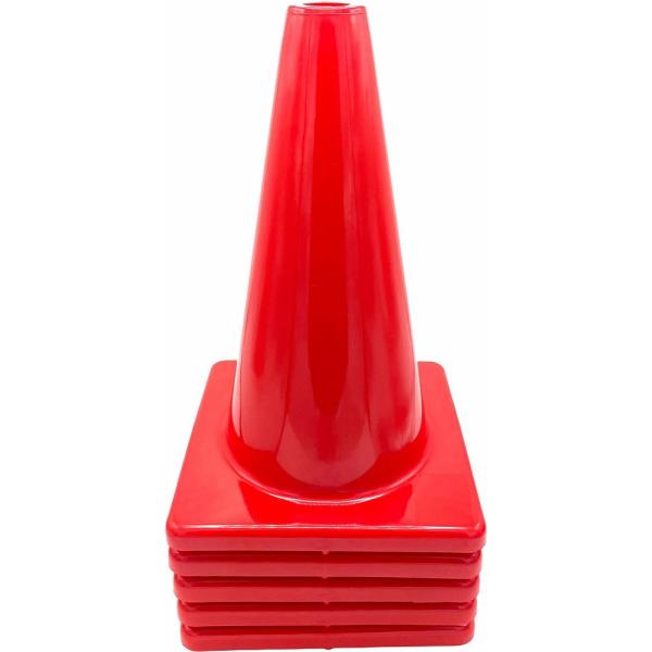 在庫状況：お取り寄せ/◆PVC製で柔らかく復元力に富んだ安全性の高いソフトコーンです。◆5本セット。/[KNYK5055RD]