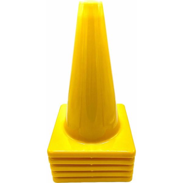 在庫状況：お取り寄せ/◆PVC製で柔らかく復元力に富んだ安全性の高いソフトコーンです。◆5本セット。/[KNYK5055YL]