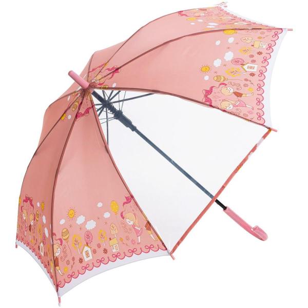在庫状況：お取り寄せ/5日〜7日で出荷/◆ロマンティックな柄で雨の日も楽しく!キッズ(ガールズ)用のジャンプ傘。親骨55cmタイプ。◆ワンタッチで開くタイプなのでスムーズに開閉が可能。◆傘生地をまとめるバンドはマッジクテープ式なので、お子様...