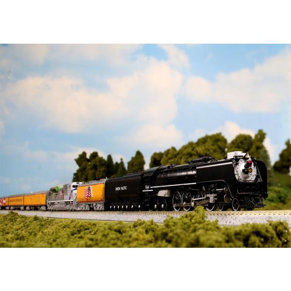 在庫状況：在庫僅少/2023年09月 発売/※画像はイメージです。蒸気機関車以外の車両・情景は製品に含まれません。カトーの完成品N車両、UP FEF-3 蒸気機関車 #844(黒)です。