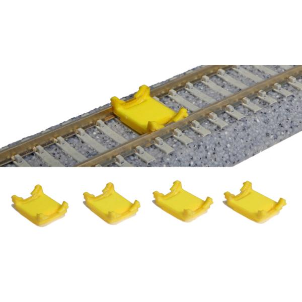 在庫状況：お取り寄せ/3日〜6日で出荷/2023年12月 発売/※画像はイメージです。実際の商品とは異なる場合がございます。カトーのNゲージストラクチャー、手歯止め(黄色・4個入)です。