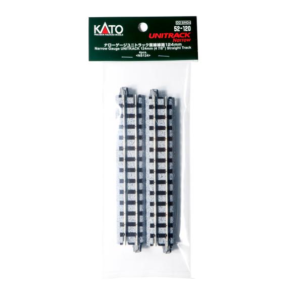 在庫状況：お取り寄せ/3日〜6日で出荷/2024年05月 発売/※画像はイメージです。実際の商品とは異なる場合がございます。カトーのOO-9/HOナロー用線路、ナローゲージユニトラック直線線路124mm(4本入)です。