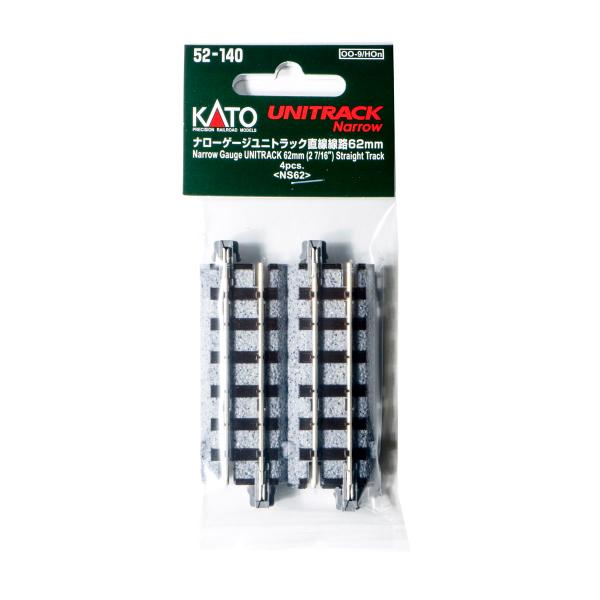 在庫状況：お取り寄せ/3日〜6日で出荷/2024年05月 発売/※画像はイメージです。実際の商品とは異なる場合がございます。カトーのOO-9/HOナロー用線路、ナローゲージユニトラック直線線路62mm(4本入)です。