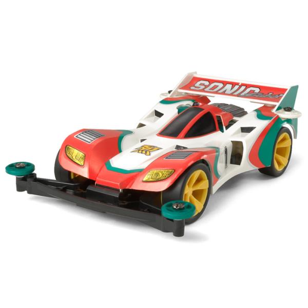 在庫状況：お取り寄せ/※画像はイメージです。実際の商品とは異なる場合がございます。タミヤ 1/32 フルカウルミニ四駆 ソニックセイバー プレミアム(スーパーIIシャーシ)です。