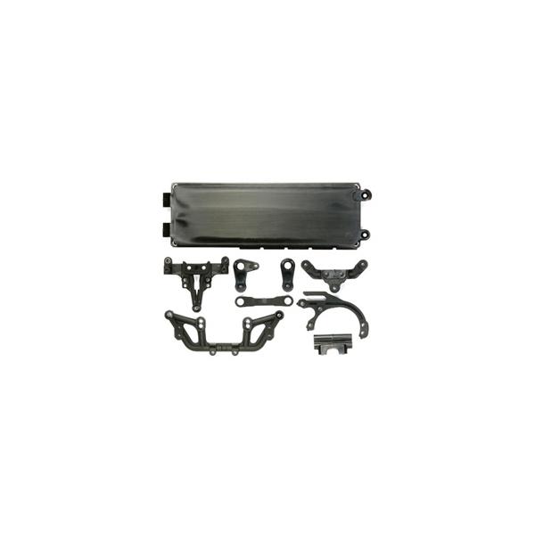 在庫状況：在庫僅少/2012年12月 発売/※画像はイメージです。実際の商品とは異なる場合がございます。タミヤ OP.1446 XV-01 カーボン強化K・KK部品 (ステアリングアーム・ハッチ)です。