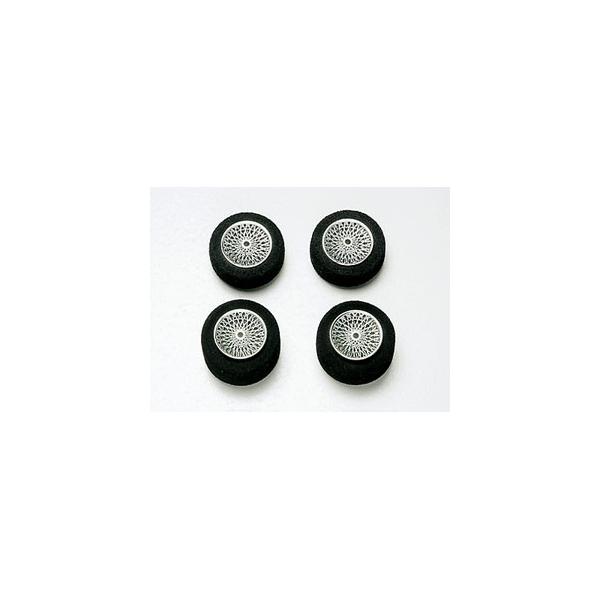 在庫状況：お取り寄せ/※画像はイメージです。実際の商品とは異なる場合がございます。タミヤ GP.219 小径メッキスポークホイールセット(レストンスポンジタイヤ付き)です。