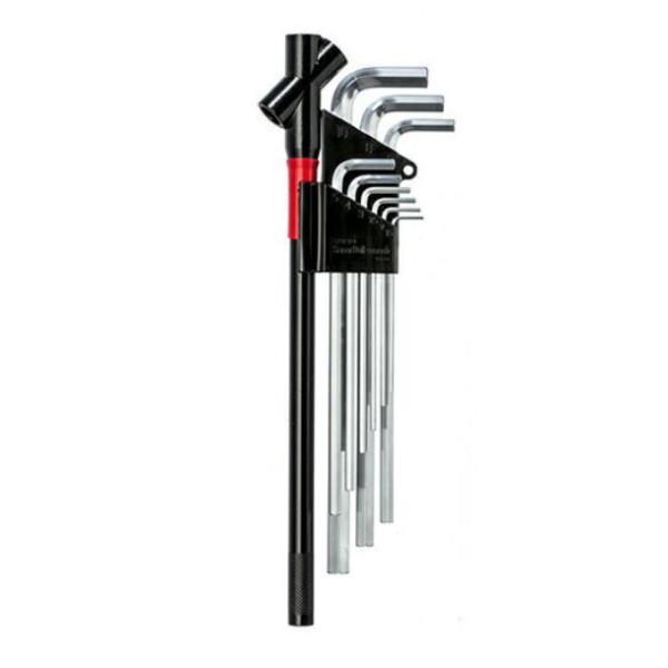 在庫状況：お取り寄せ/7日〜10日で出荷/◆六角棒レンチ ロング LLの9サイズとトリプルハンドルのセット。◆狭い所でも最大級のトルクを生み出す(トリプルハンドル)は5通りの角度で操作できます。・セット内容・・・1.5、2.0、2.5、3....